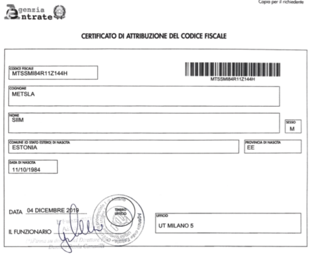 How to get Codice Fiscale in Milan ᐅ Get your Italian Tax Code in Italy